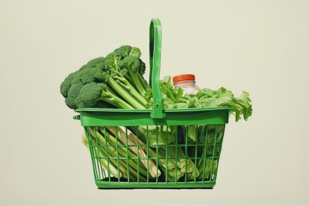 Hand holding green vegetable busket | Premium Photo Illustration - rawpixel