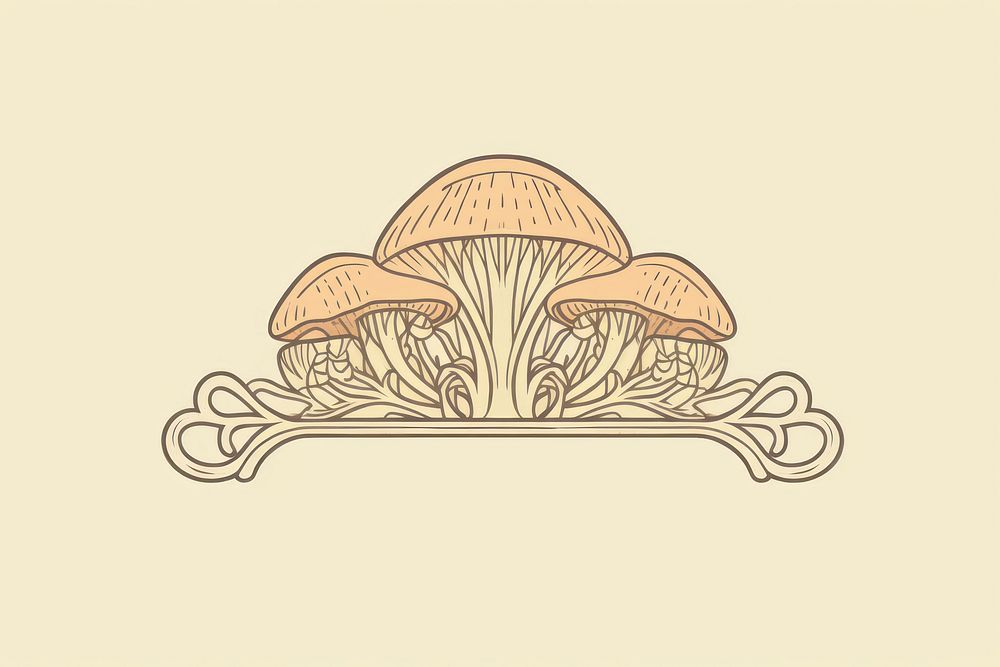 Ornament divider mushroom drawing sketch | Free Photo Illustration ...
