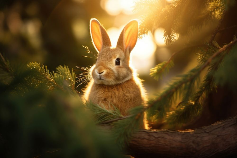 Rabbit pine tree rodent animal | Free Photo - rawpixel