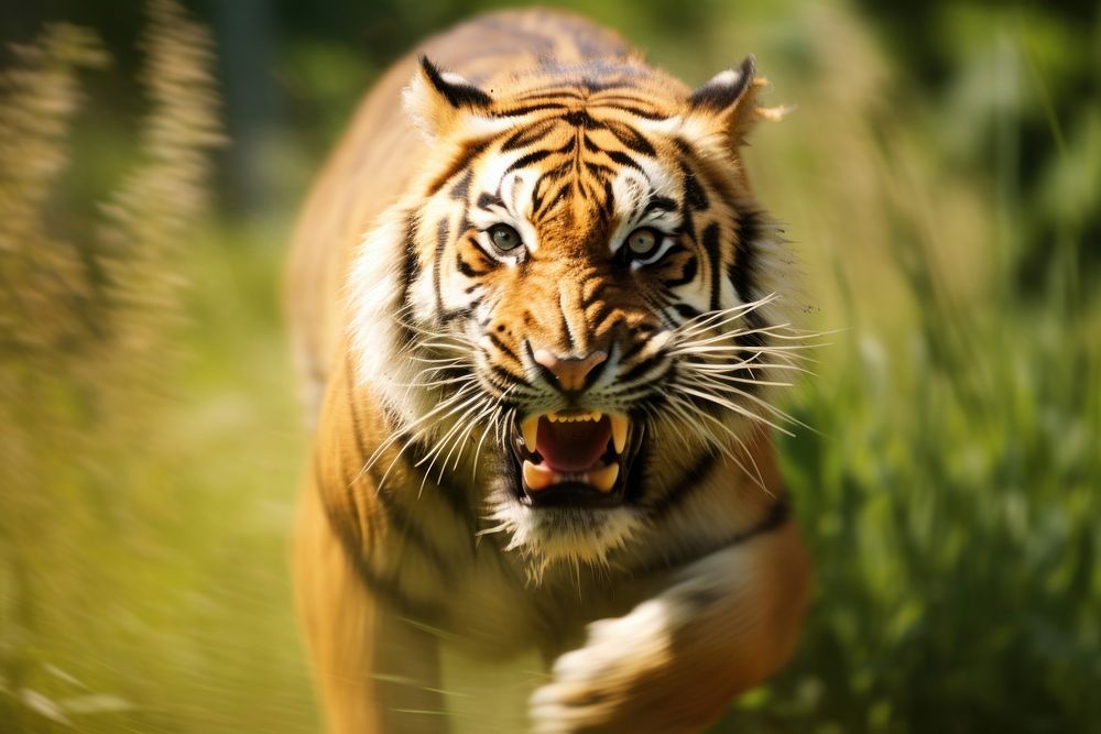 Tiger running feild wildlife animal | Premium Photo - rawpixel