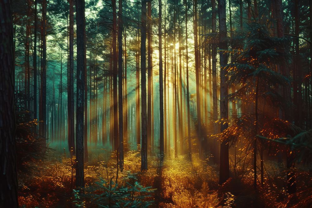 Deep forest backgrounds landscape sunlight. | Premium Photo - rawpixel