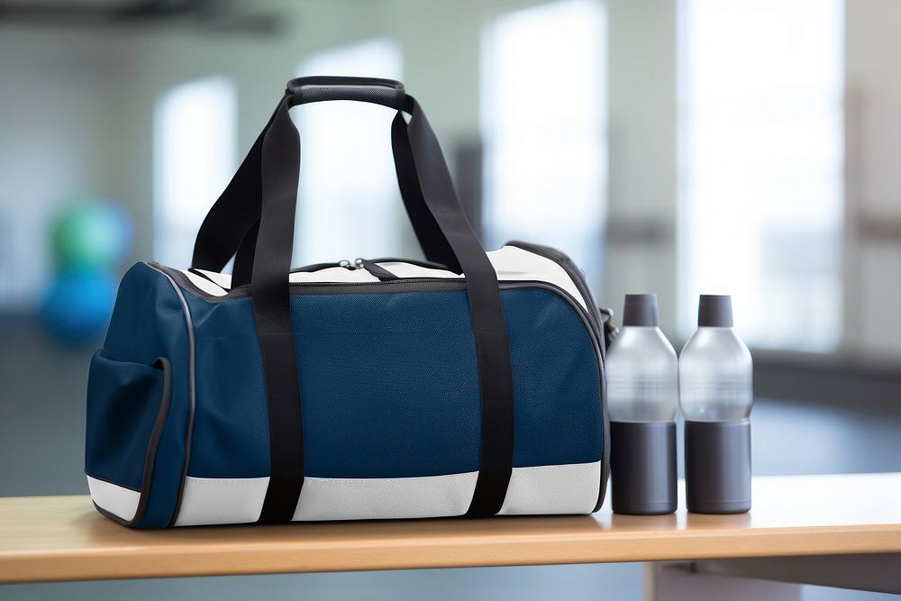 Blue duffle bag mockup psd | Premium PSD Mockup - rawpixel