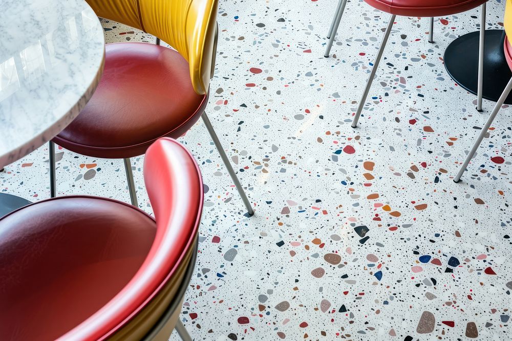 Terrazzo floor furniture flooring chair. | Free Photo - rawpixel