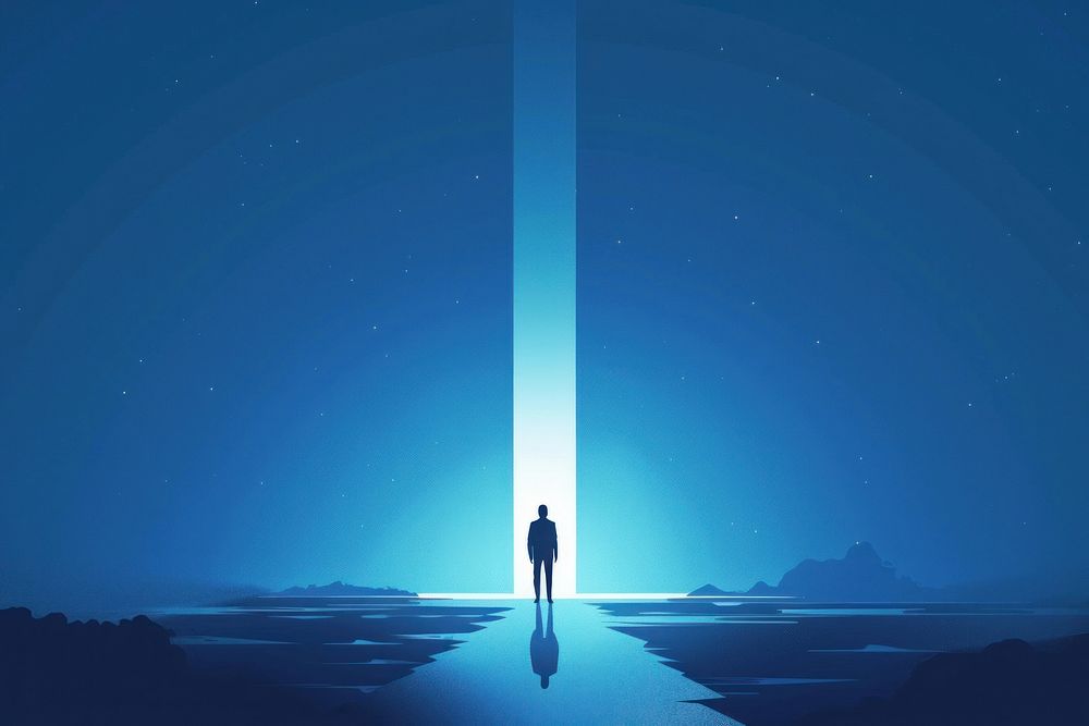 Rocket night line blue. | Free Photo Illustration - rawpixel