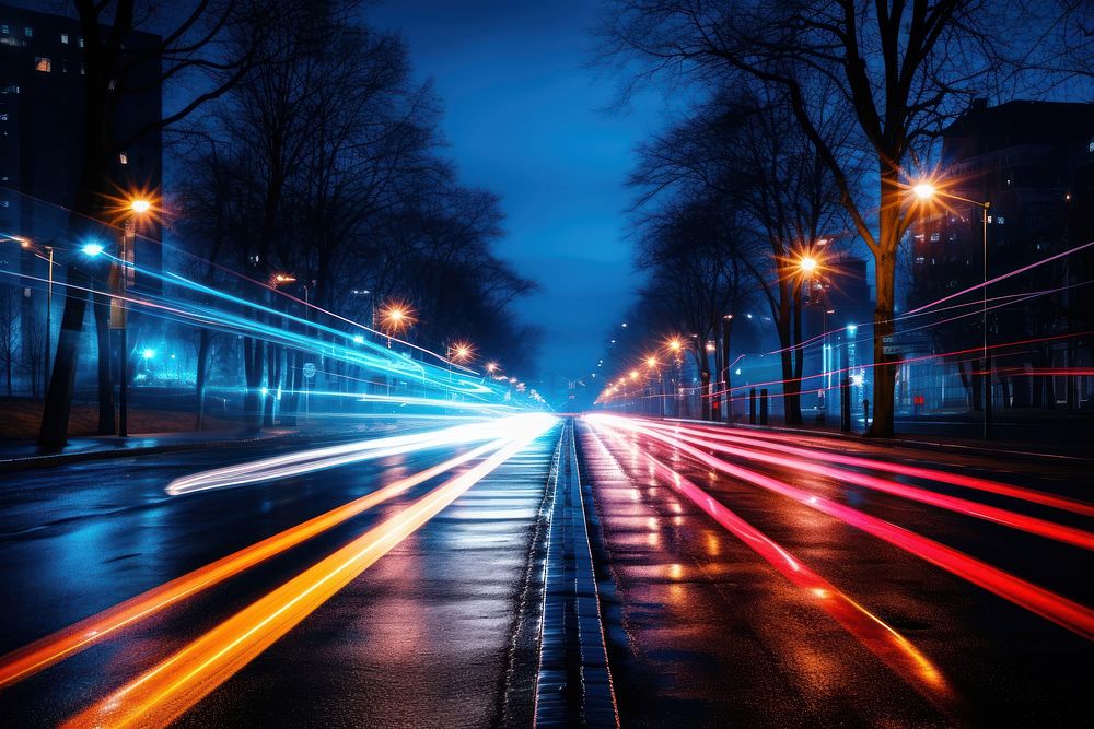 Street scene light trails city | Premium Photo - rawpixel