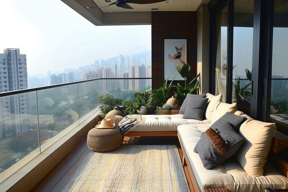 Balcony space modern decorations sofa | Premium Photo - rawpixel