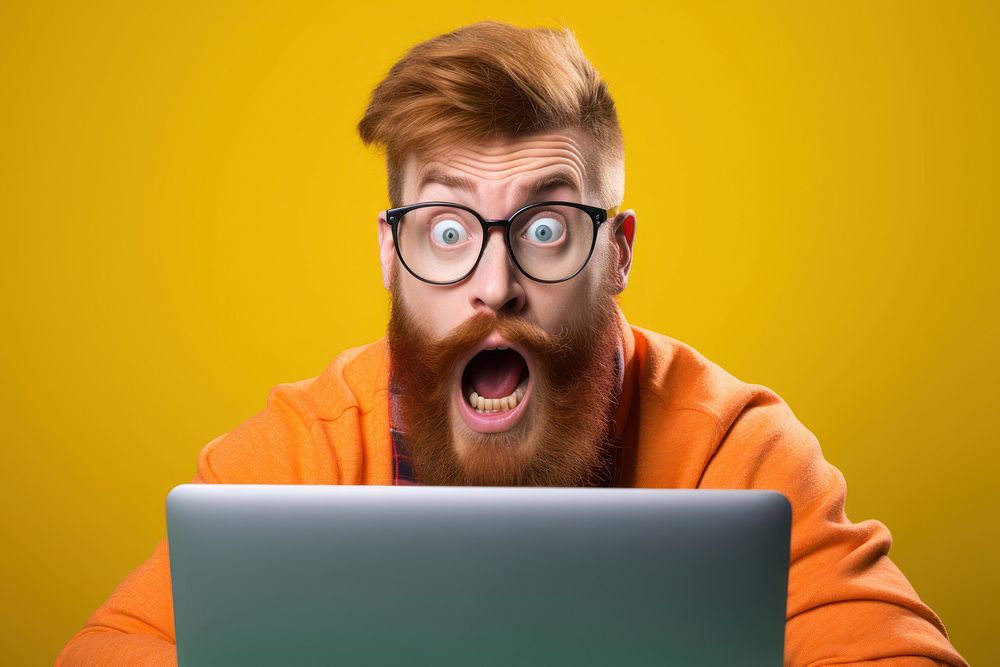 Man ginger beard glasses surprised | Free Photo - rawpixel