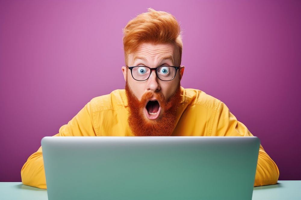 Man ginger beard glasses surprised | Premium Photo - rawpixel