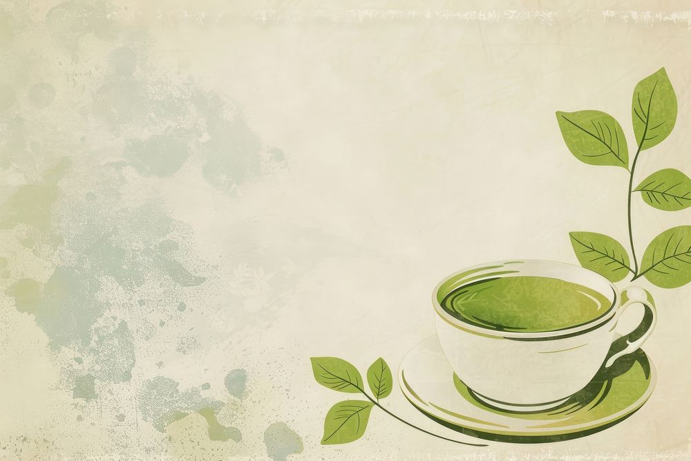 Green tea saucer drink plant | Free Photo Illustration - rawpixel