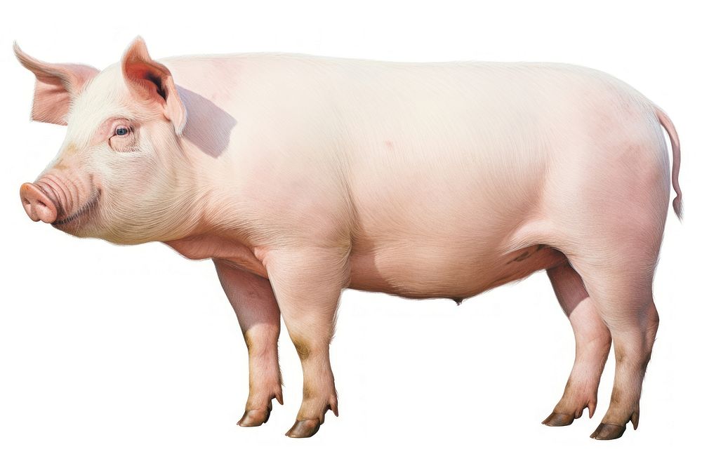 pig full body mammal animal | Free Photo Illustration - rawpixel