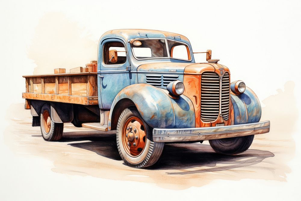 Truck car painting vehicle transportation. | Free Photo Illustration ...