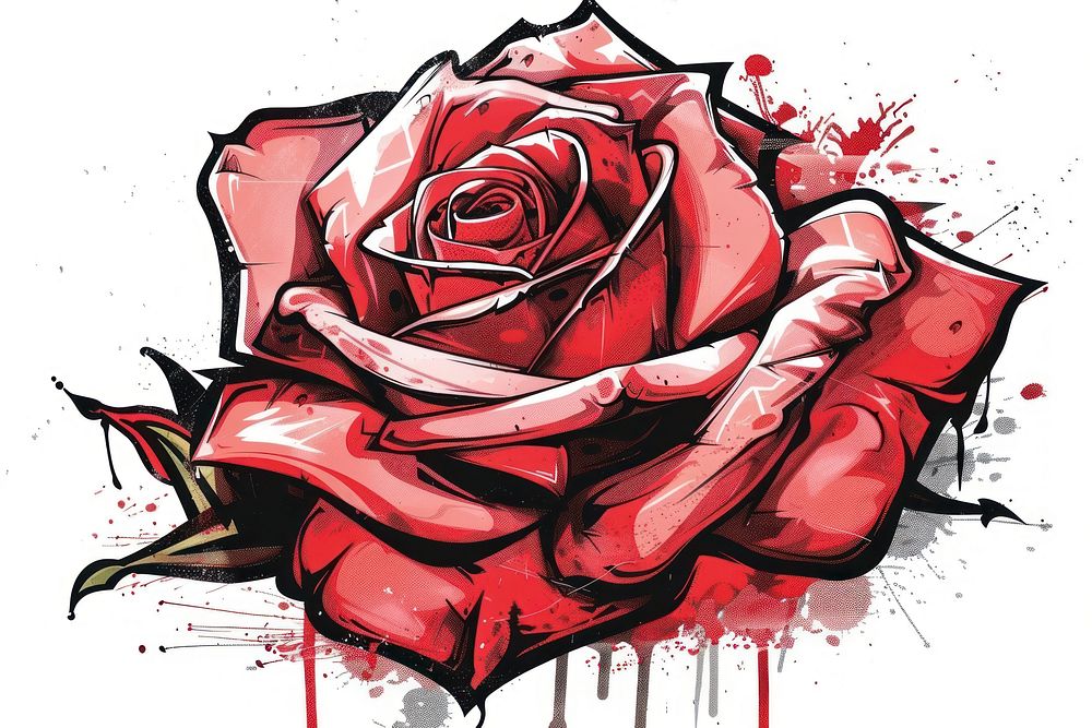 Graffiti rose art flower red. | Premium Photo Illustration - rawpixel