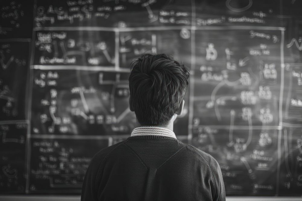 Solve math problem blackboard adult | Premium Photo - rawpixel