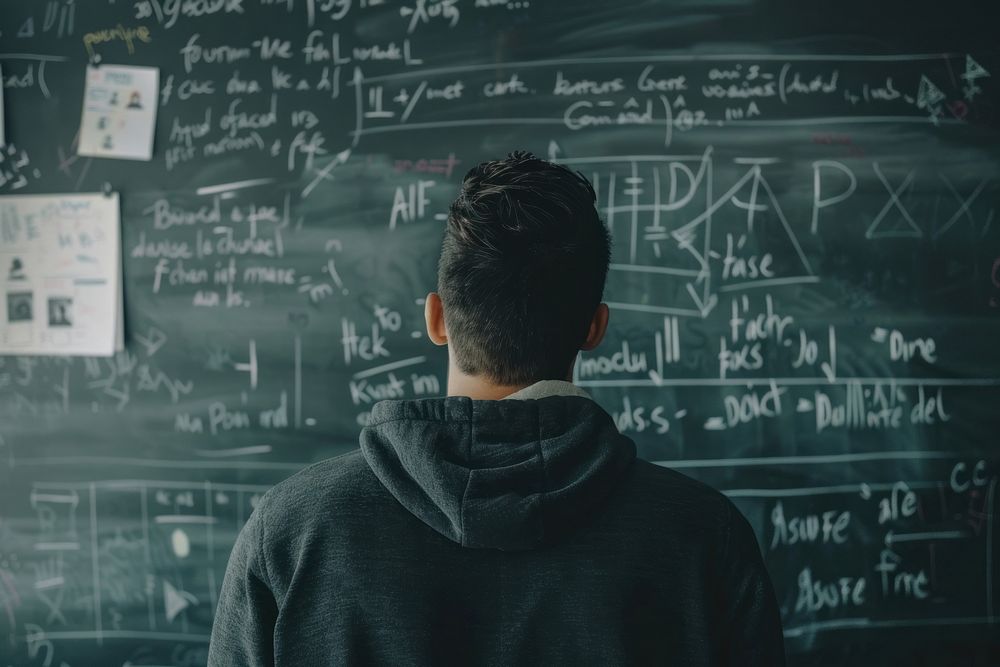 Solve math problem blackboard adult | Free Photo - rawpixel