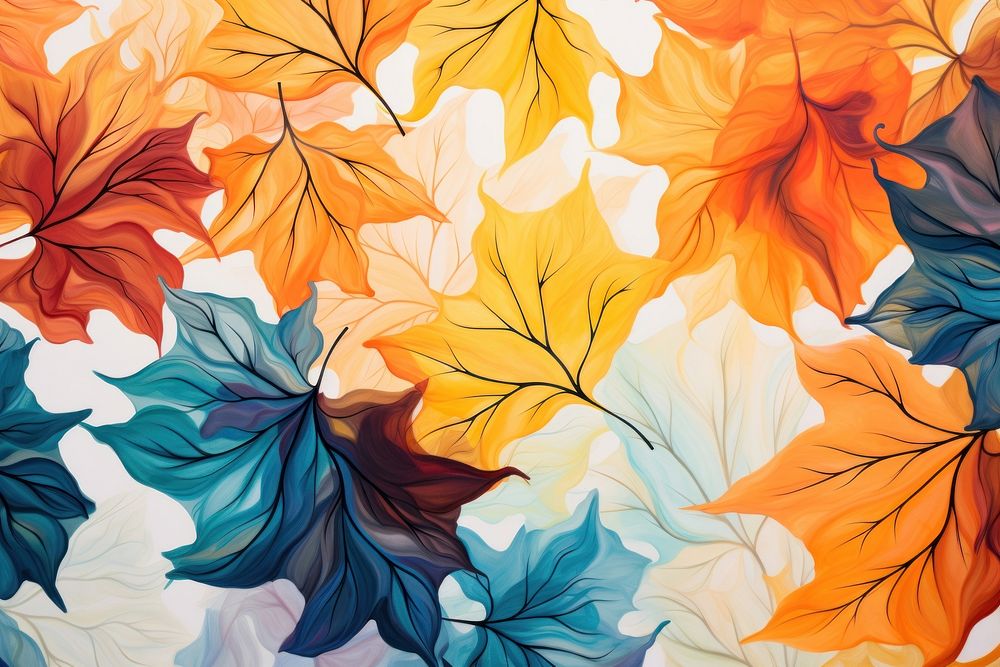 Memphis maple leaves abstract shape | Free Photo Illustration - rawpixel