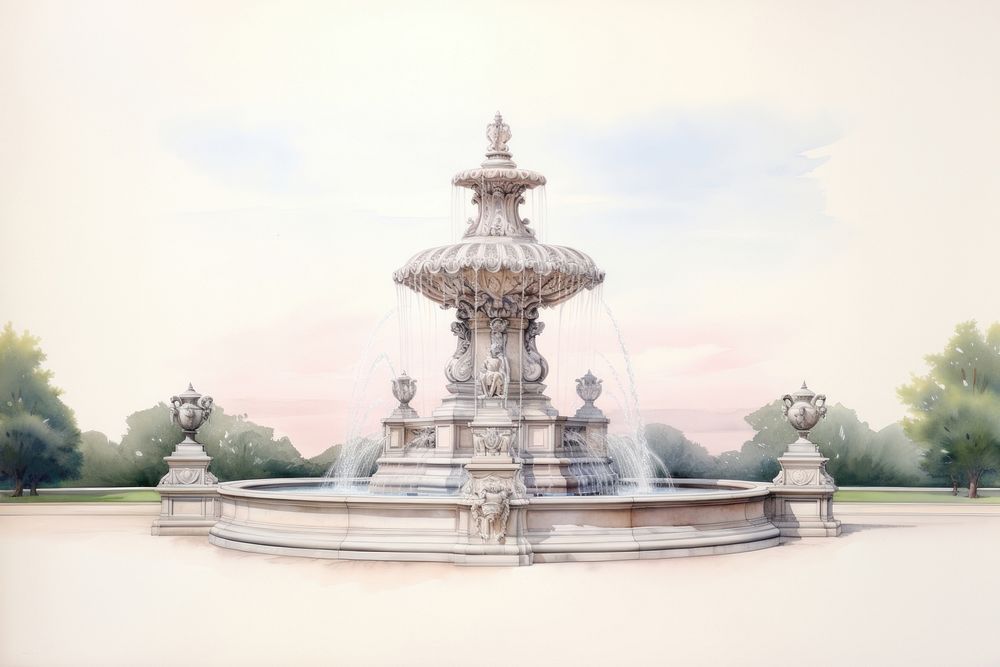 Sculpture fountain architecture water creativity. | Premium Photo Illustration - rawpixel