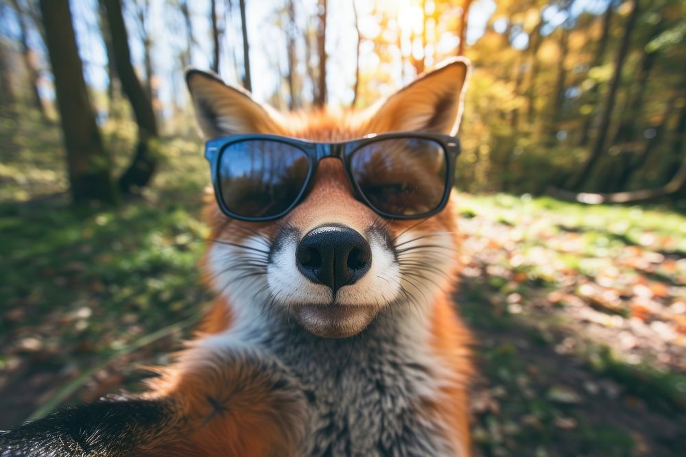 Fox wearing sunglasses selfie portrait | Free Photo - rawpixel