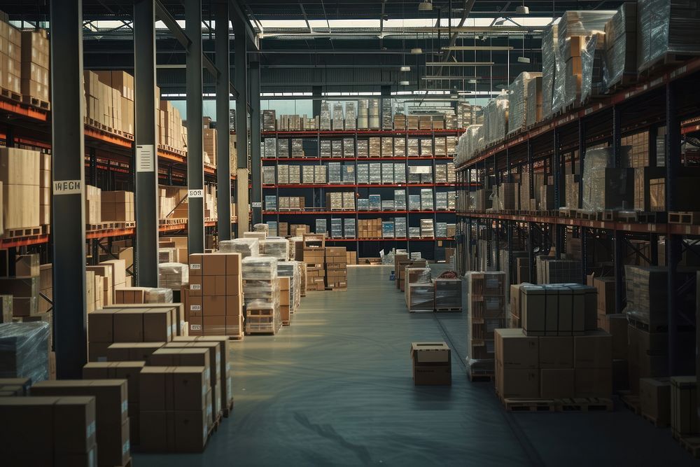 large indoor warehouse lots boxes | Premium Photo - rawpixel