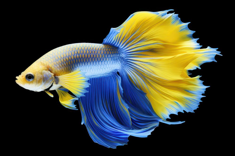 Betta fish animal yellow blue. | Premium Photo - rawpixel