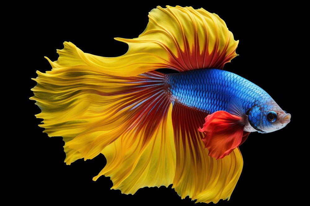 Betta fish animal yellow blue. | Premium Photo - rawpixel