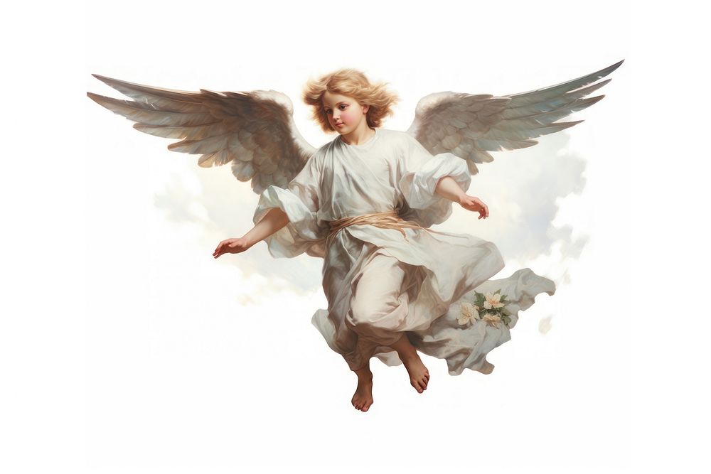 Angel adult white background representation. | Premium Photo ...