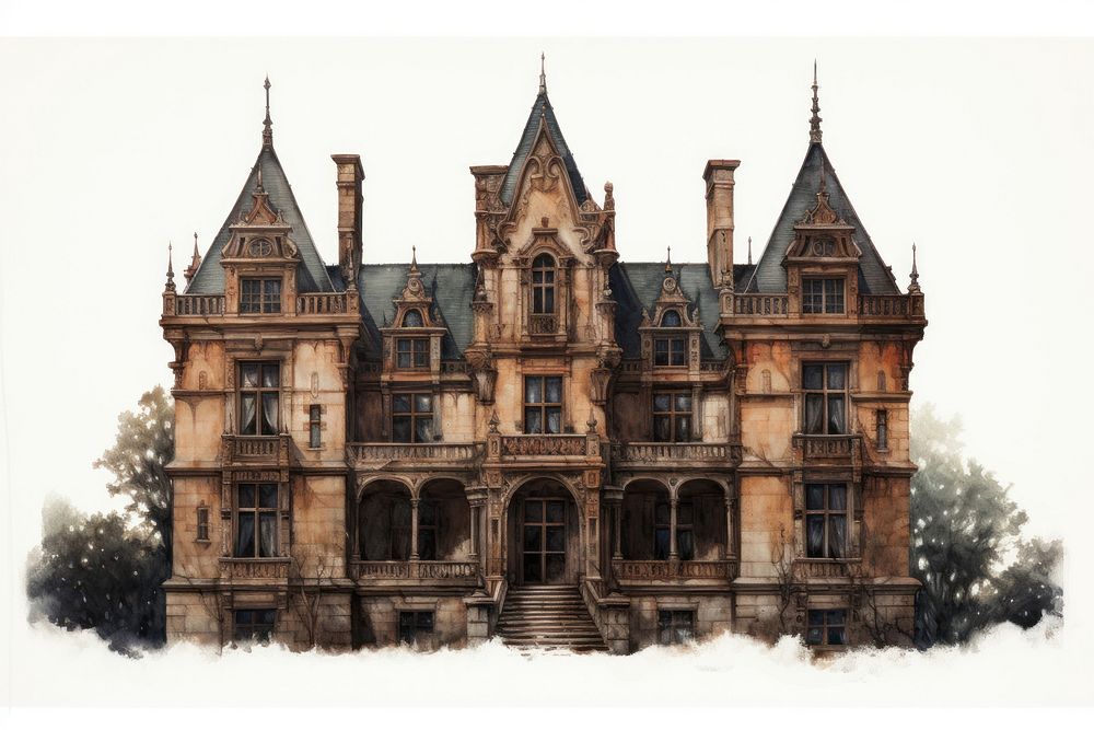 Sculpture Gothic mansion architecture building | Premium Photo ...