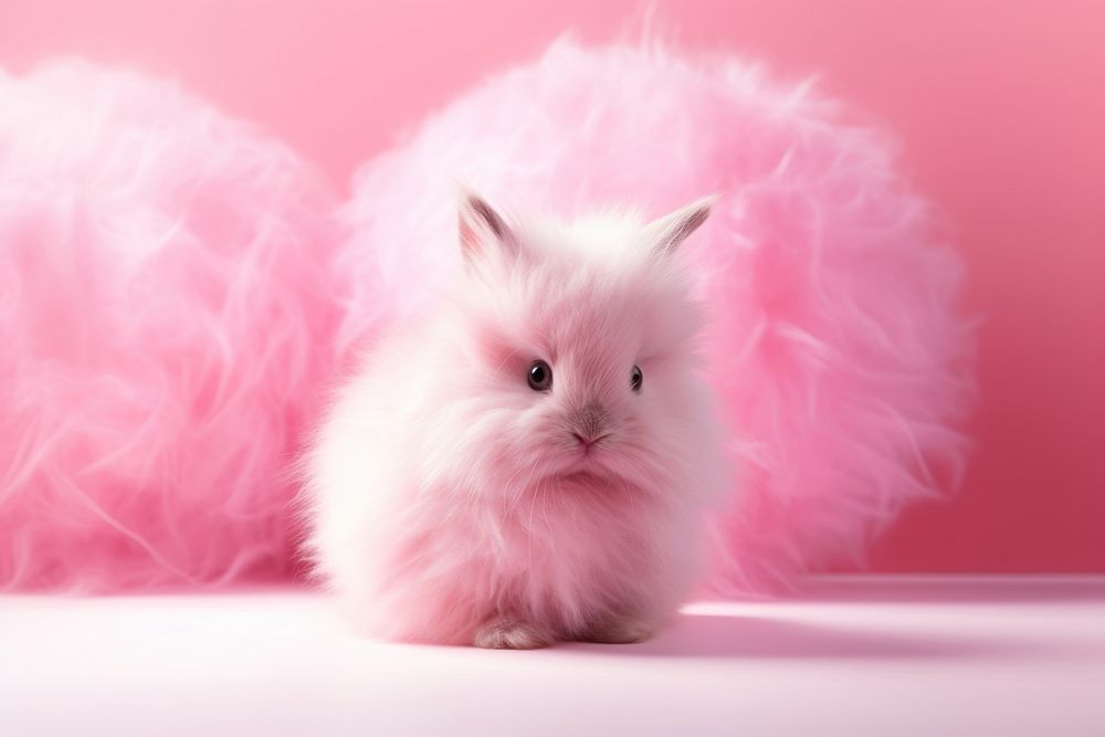 Pink fluffy rabbit mammal animal | Premium Photo - rawpixel