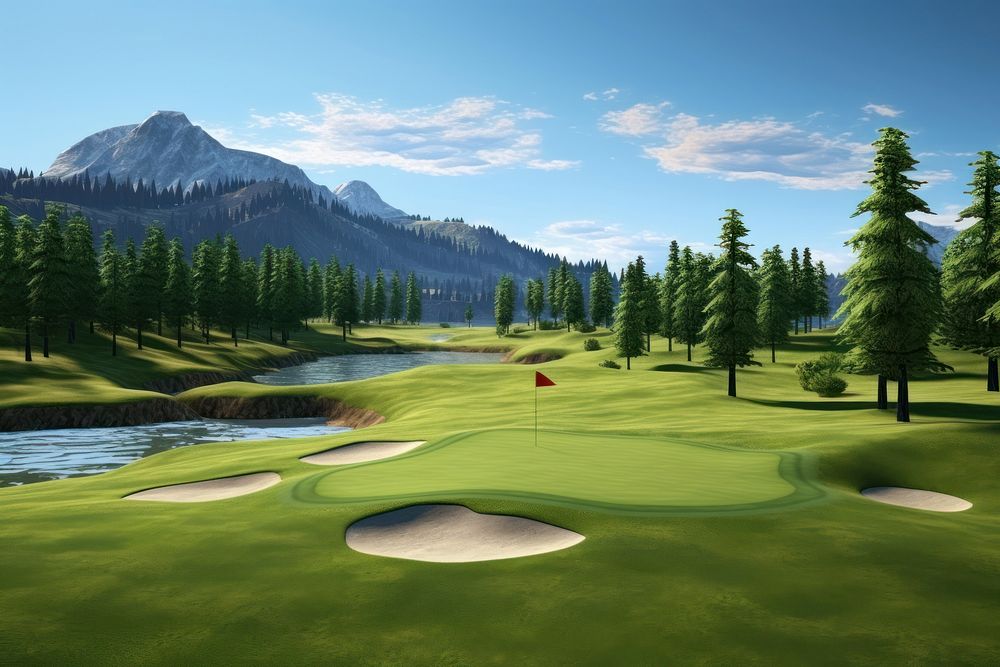 Empty golf course stage outdoors | Premium Photo - rawpixel