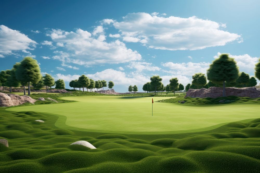 Empty golf course stage outdoors | Premium Photo - rawpixel