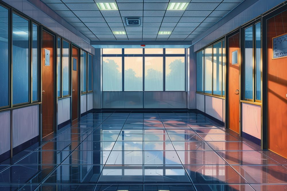 Empty office stage architecture backgrounds | Free Photo Illustration ...