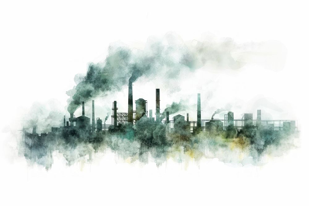 Factory smoke architecture pollution. | Premium Photo Illustration ...