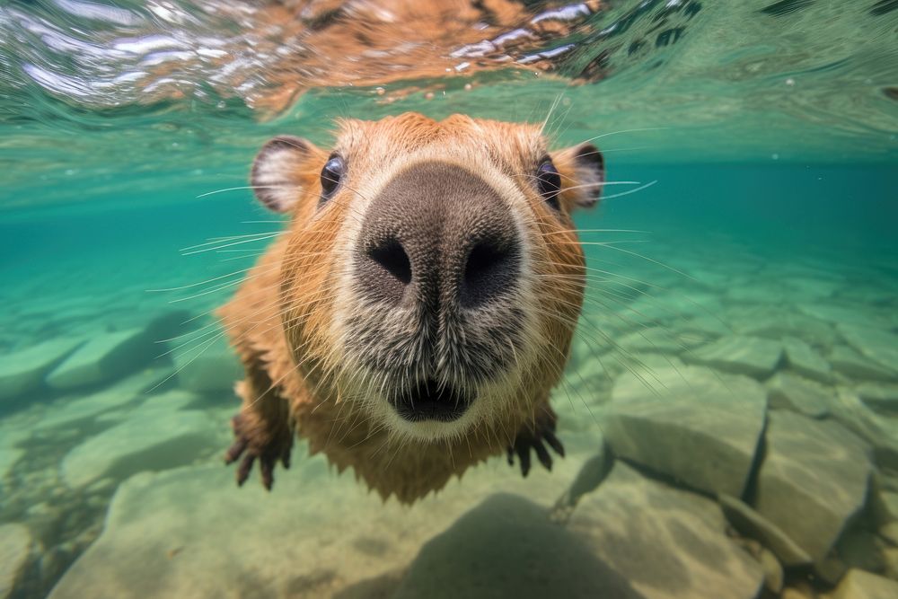Capybara looking camera onzen animal | Premium Photo - rawpixel