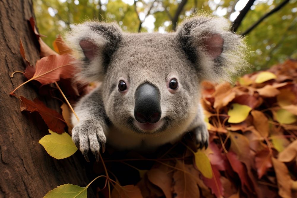 Koala leaf looking camera tree | Premium Photo - rawpixel