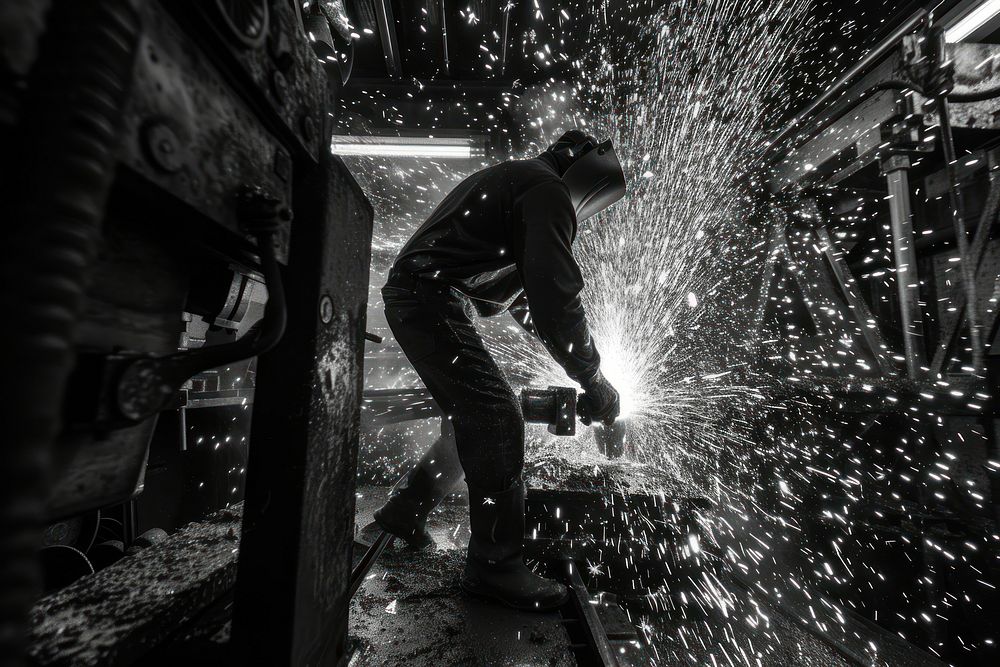 Machinist grinding sparks metal adult | Premium Photo - rawpixel