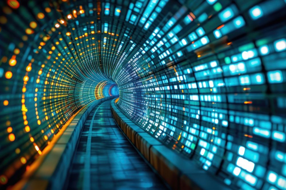 Data tunnel architecture technology illuminated. | Premium Photo - rawpixel