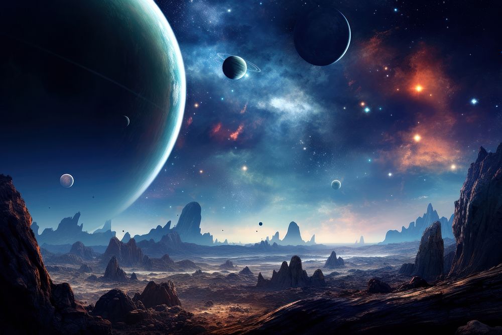 Planet space moon landscape. | Premium Photo - rawpixel
