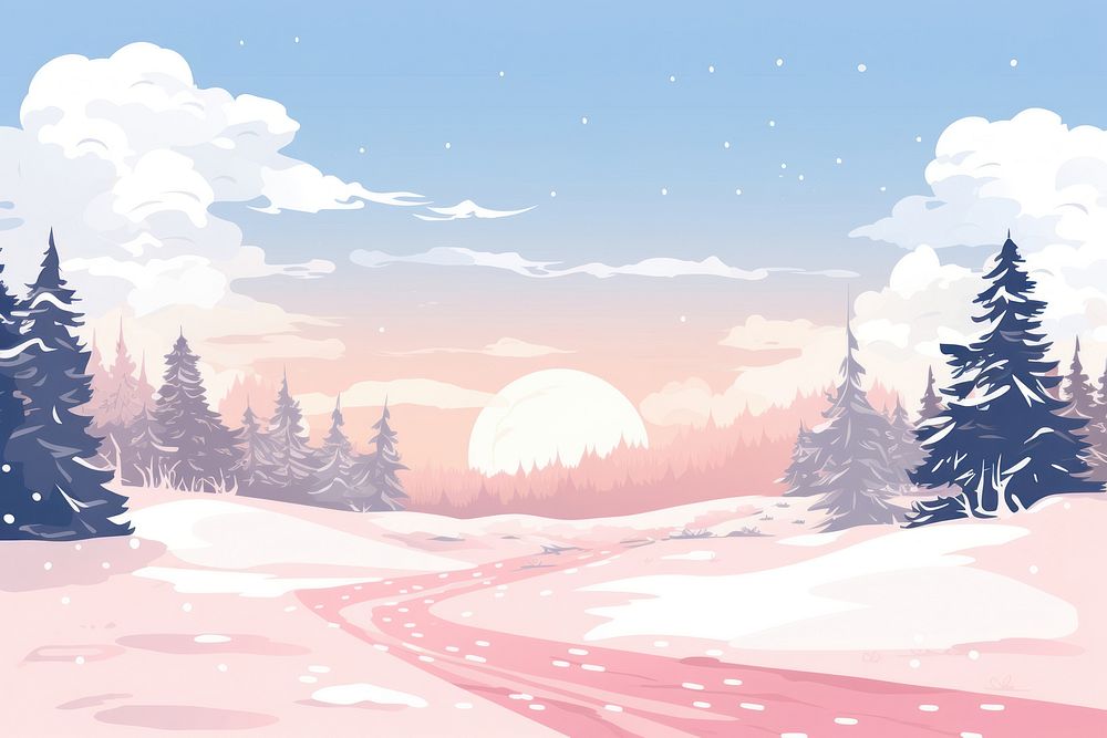 Snow tree landscape snowflake | Free Photo Illustration - rawpixel