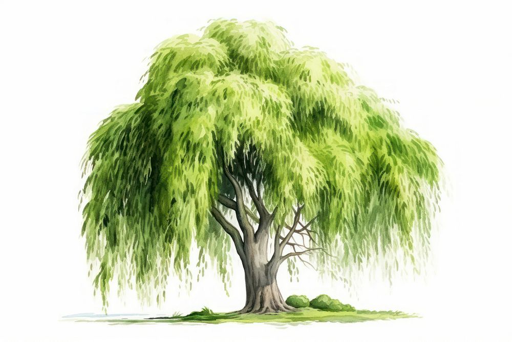 Background willow tree plant tranquility | Premium Photo Illustration ...
