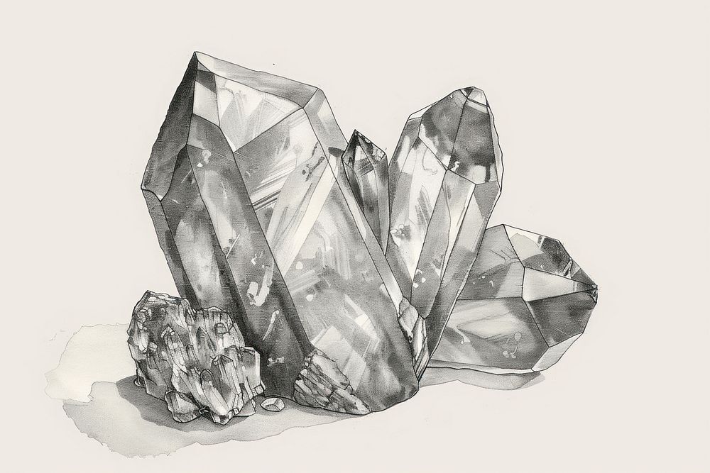 Gemstone sketch mineral crystal | Free Photo Illustration - rawpixel