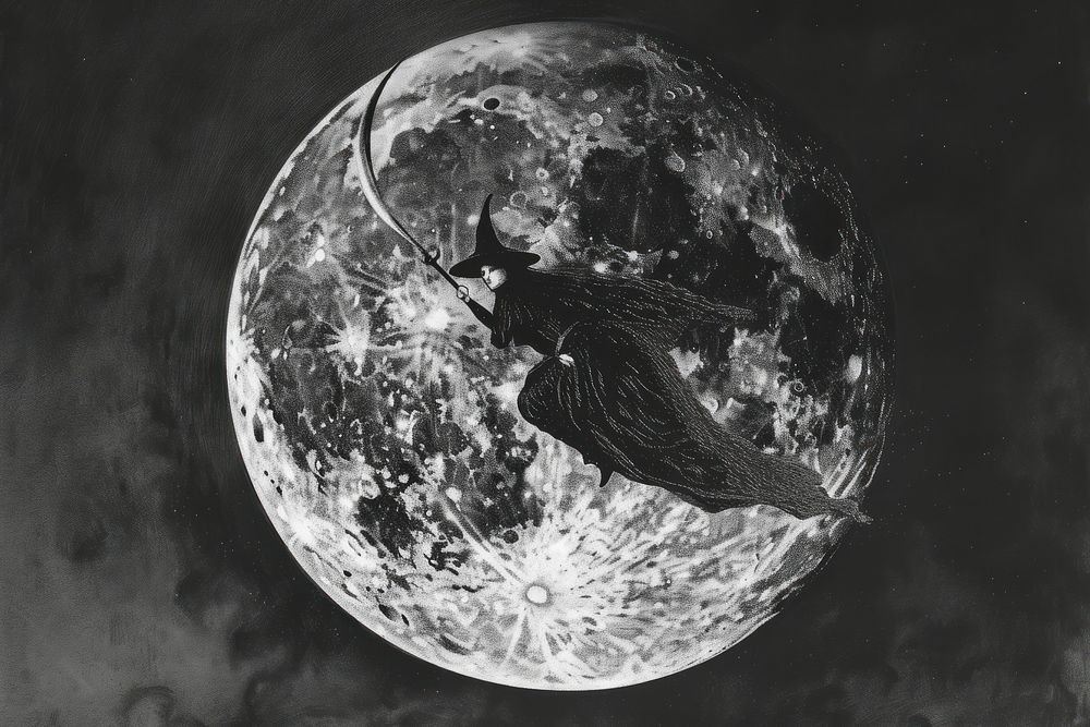 Witch moon astronomy nature. | Premium Photo Illustration - rawpixel