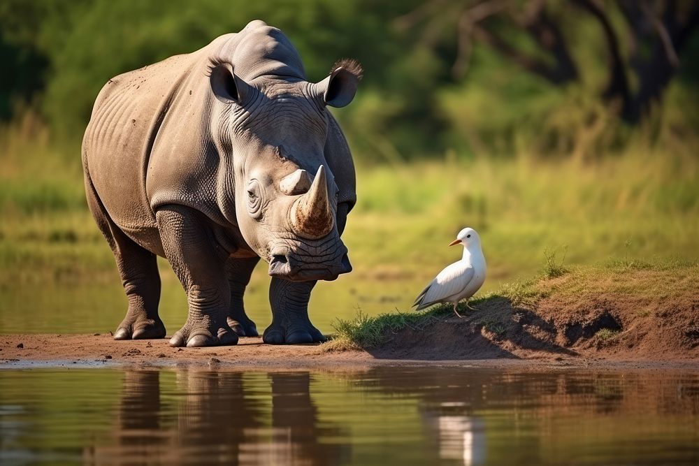 Common ostrich rhinoceros wildlife animal. | Free Photo - rawpixel