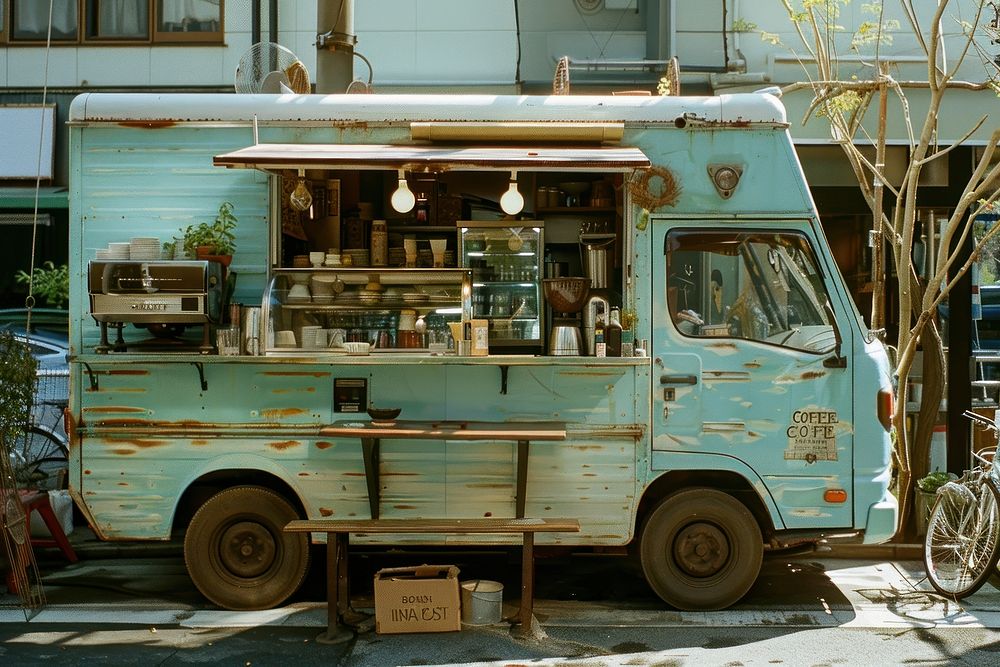 Coffee shop truck vehicle car. | Free Photo - rawpixel