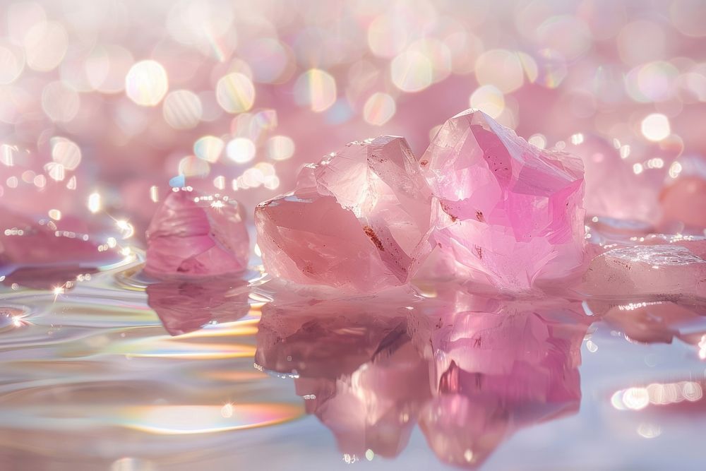 Rose quartz reflection jewelry crystal. | Premium Photo - rawpixel