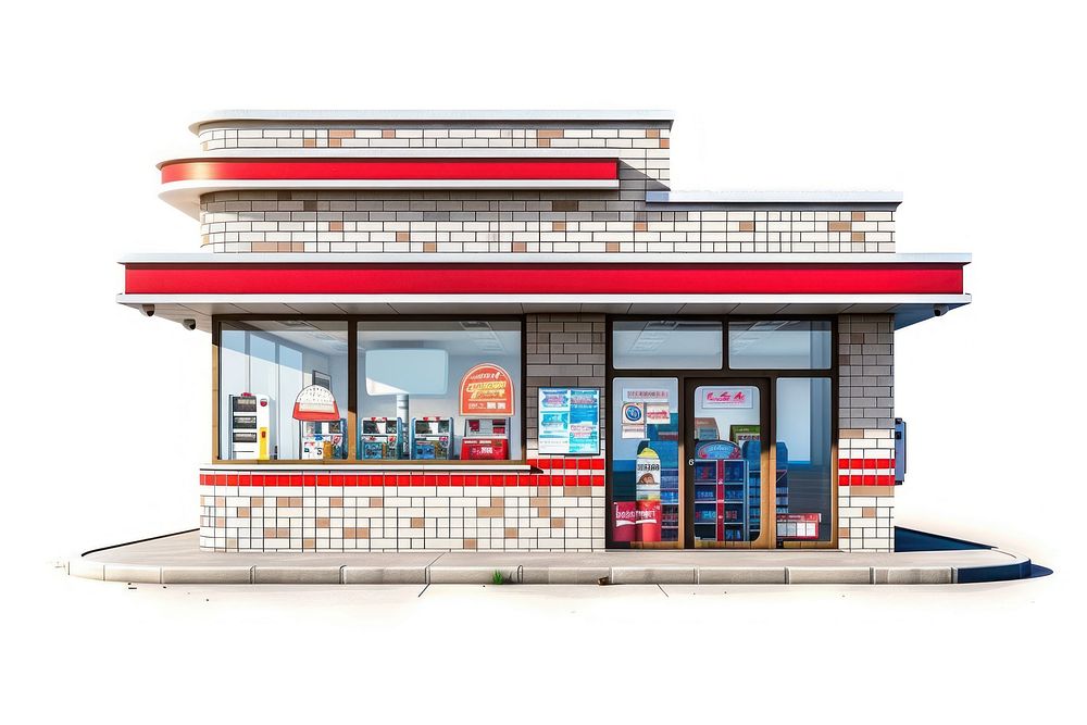Architecture kiosk store red. | Premium Photo Illustration - rawpixel