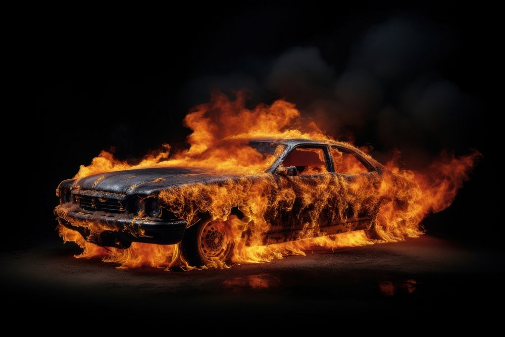 Car fire vehicle bonfire | Free Photo Illustration - rawpixel