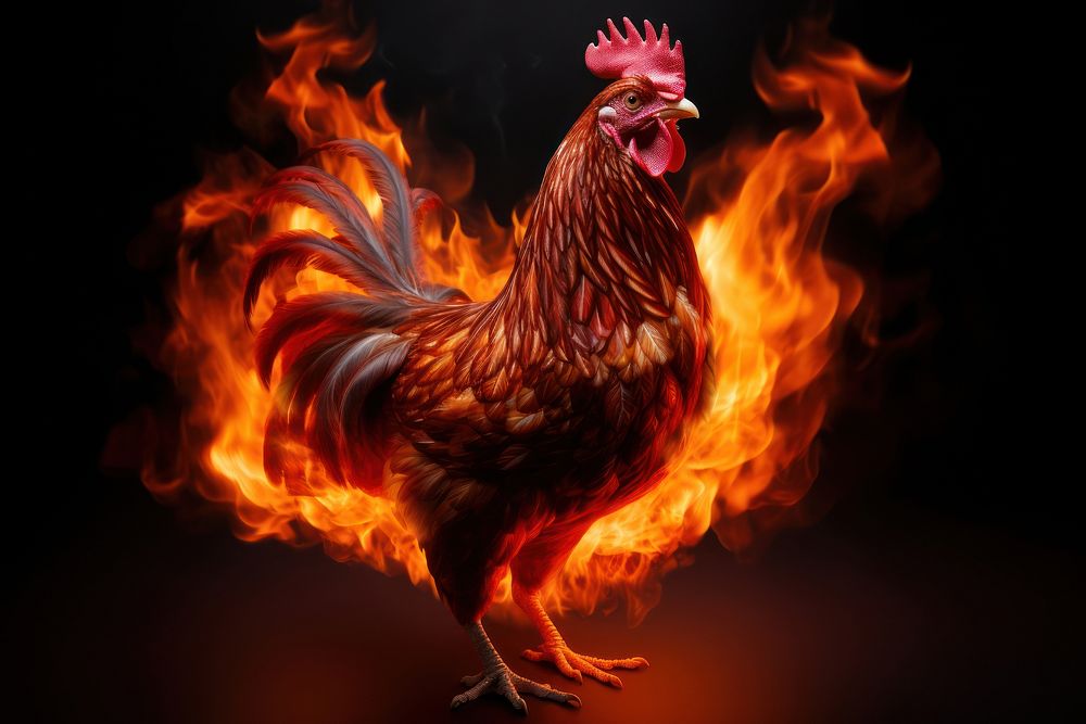 Chicken fire poultry animal. | Premium Photo - rawpixel