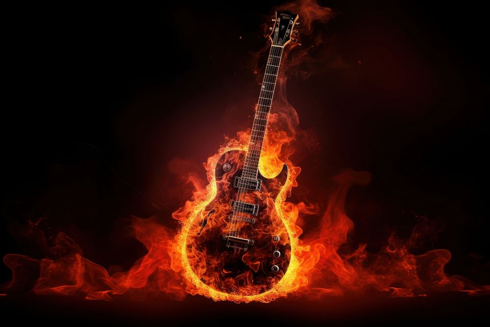 Guitar fire bonfire music. | Premium Photo - rawpixel
