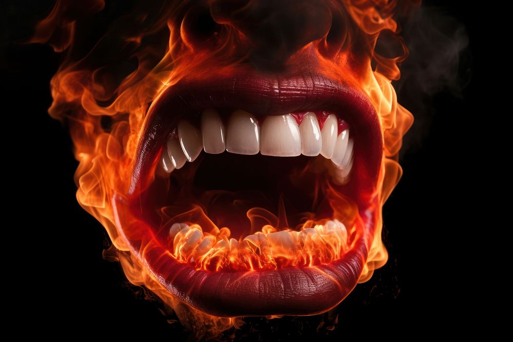 Mouth fire teeth flame. | Premium Photo - rawpixel