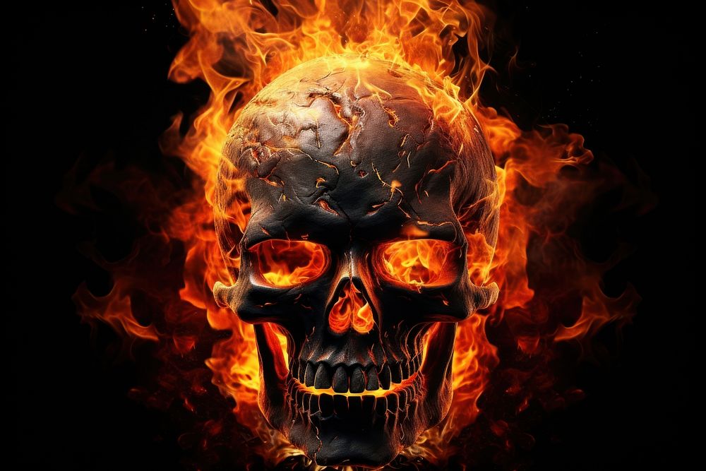Skull fire bonfire flame. | Premium Photo Illustration - rawpixel
