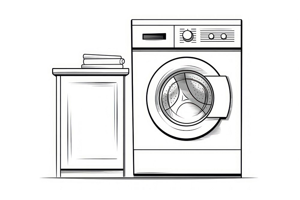 Washing machine appliance washing sketch. | Free Photo Illustration ...